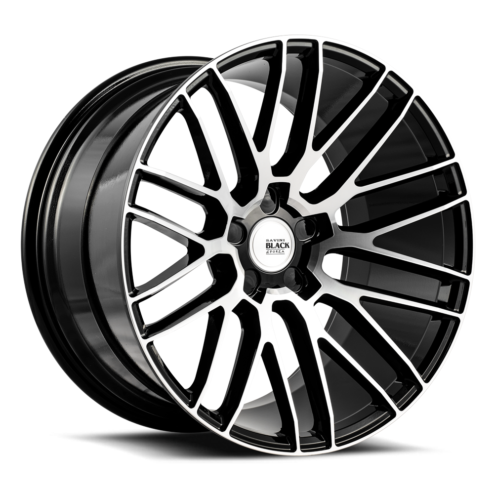 BM13 Gloss Black with Machined Face - Savini Wheels